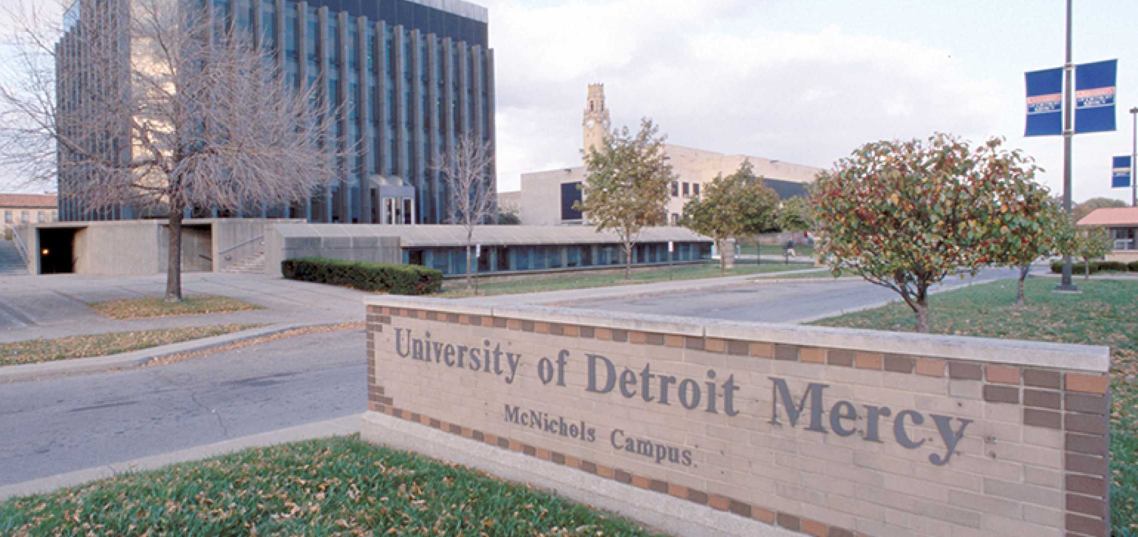 Demo underway at University of Detroit Mercy Fisher Admin Building ...